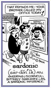 Sardonic - english translation, synonyms, pronunciation, definition ...